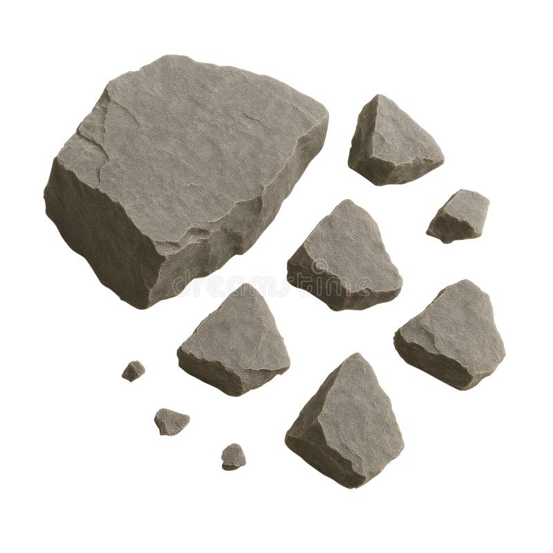 Natural Stone Collection with Various Sizes and Textures Stock Photo ...