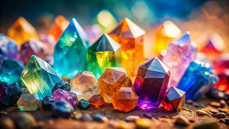 Captivating Colorful Crystal Display a Minimalist Masterpiece of ...