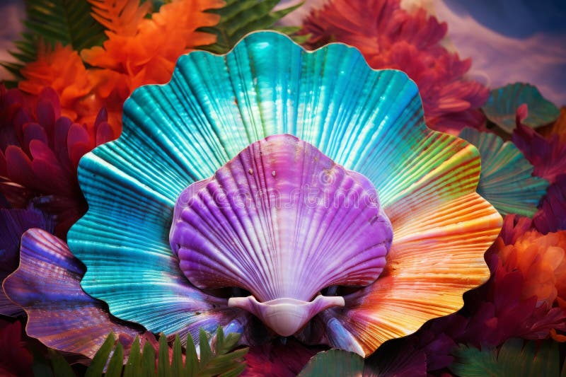 Captivating Colorful Shell. Generate Ai Stock Illustration ...