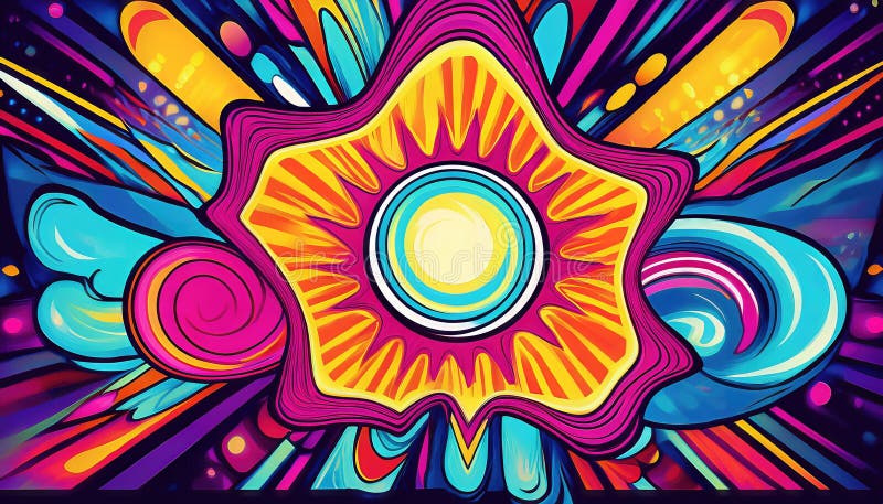 Vibrant S Pop Art Comics Illustration a Retro Psychedelic Journey ...