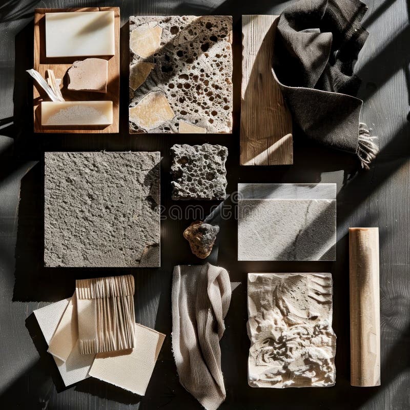 Captivating Composition of Textured Materials in Natural Light, Evoking ...