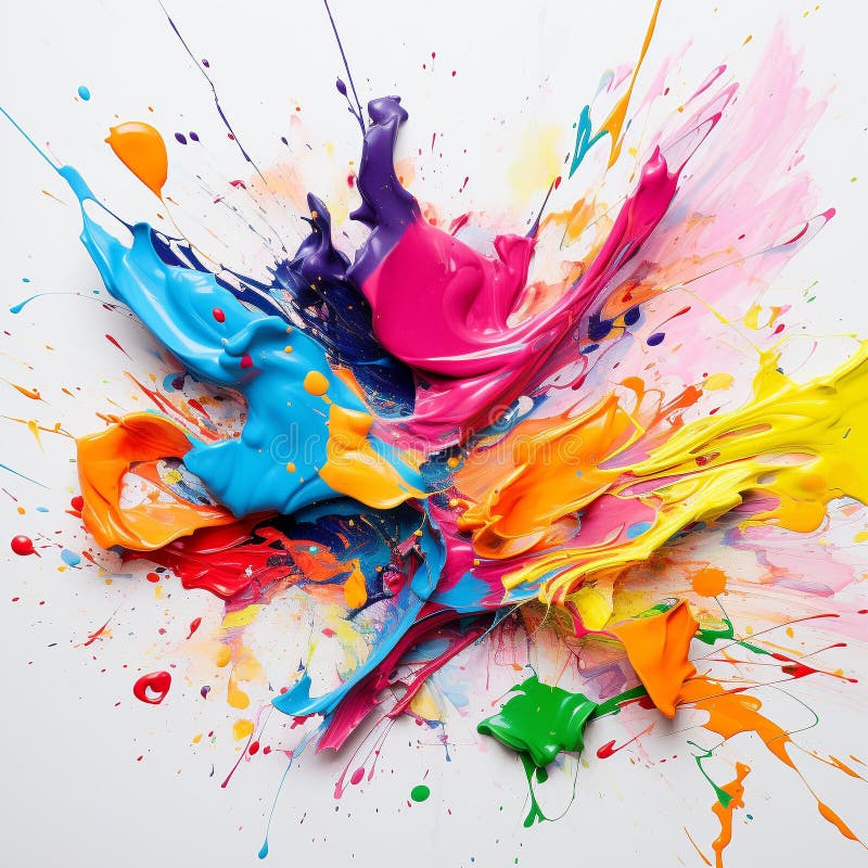 Vibrant Paint Splatters: Abstract Art in Motion Stock Illustration ...