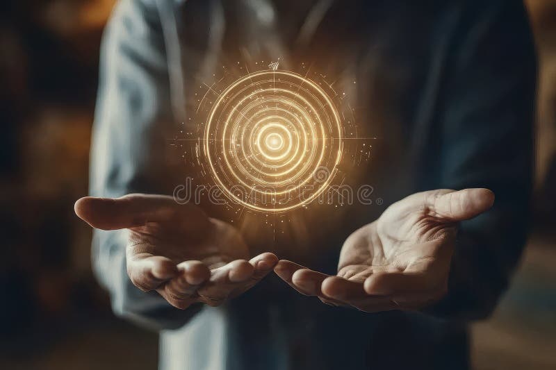 Captivating Concept of Energy Manipulation with Hands Holding a Glowing ...