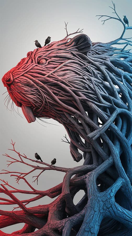 A Captivating and Conceptual Artwork Masterpiece of a Beaver S Profile ...