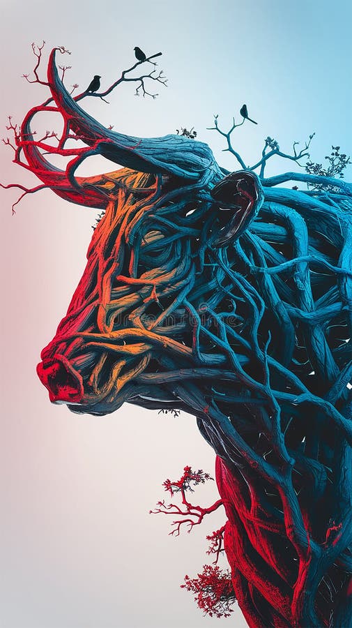 A Captivating and Conceptual Artwork Masterpiece of a Bull S Profile ...