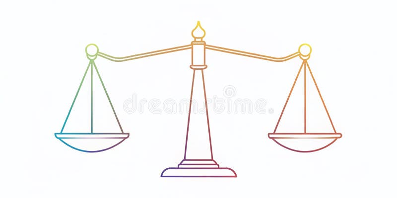Elegant Continuous Line Art Depicting Justice Balance and Legal ...