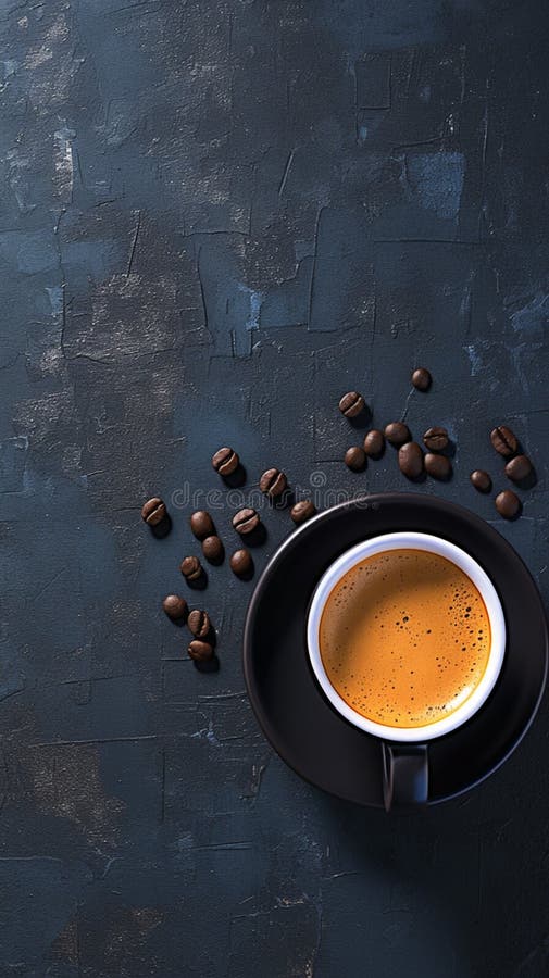 Captivating Contrast Espresso Cup Against Dramatic Dark Backdrop Stock ...