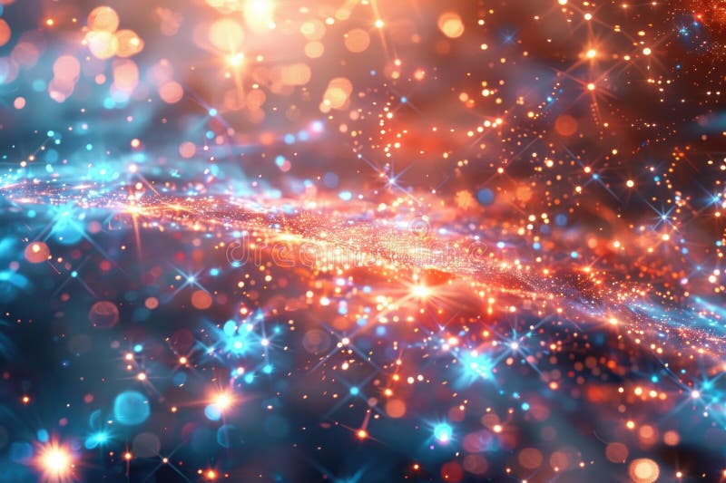 Captivating Cosmic Backdrop with Blue and Orange Particles, a Concept ...