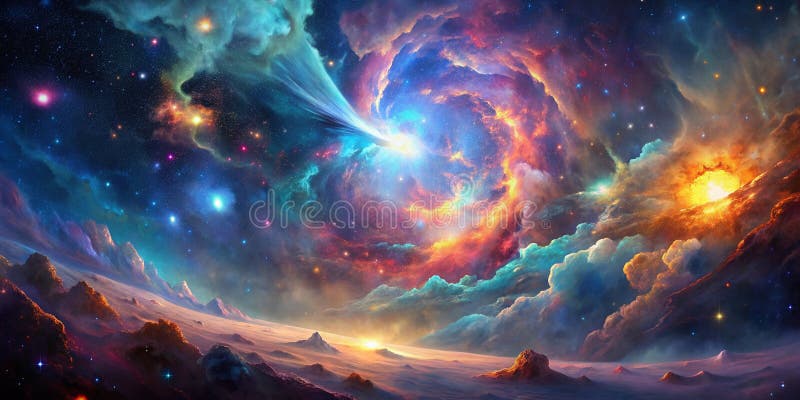 Captivating Cosmic Landscape Mesmerizing Nebula in Intergalactic ...