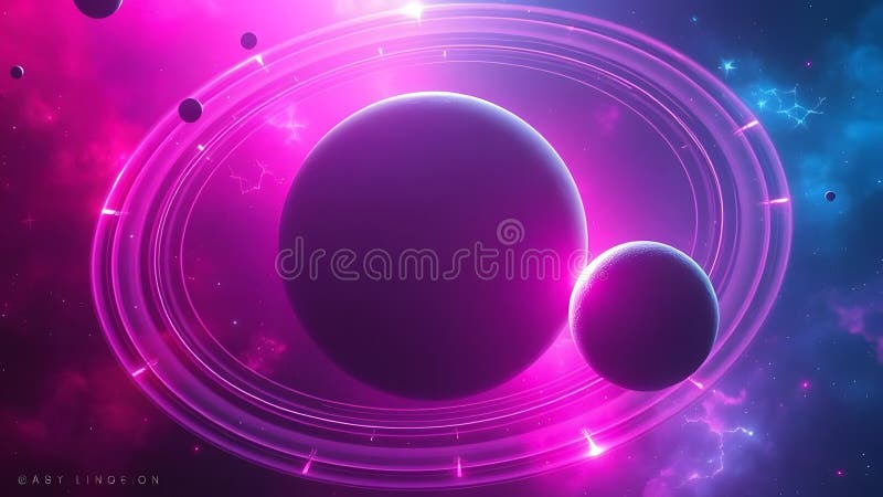 Majestic Planetary Alignment in a Cosmic Canvas Stock Illustration ...