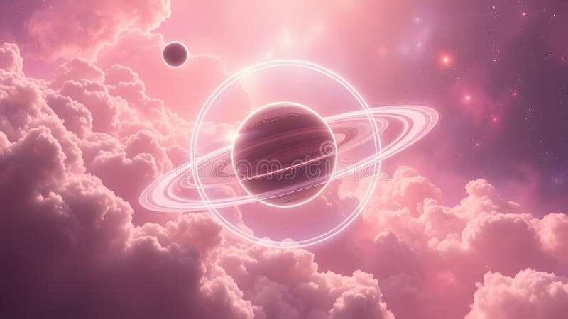 Celestial Harmony Planetary Alignment in Glowing Orbits Stock ...