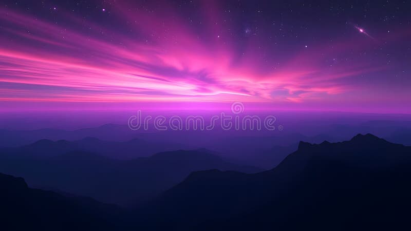 Mystical Twilight Journey into the Infinite Cosmos Stock Illustration ...