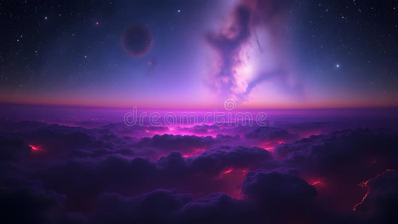 Enchanting Twilight Sky Hyper-Detailed Nebula Structures Stock ...
