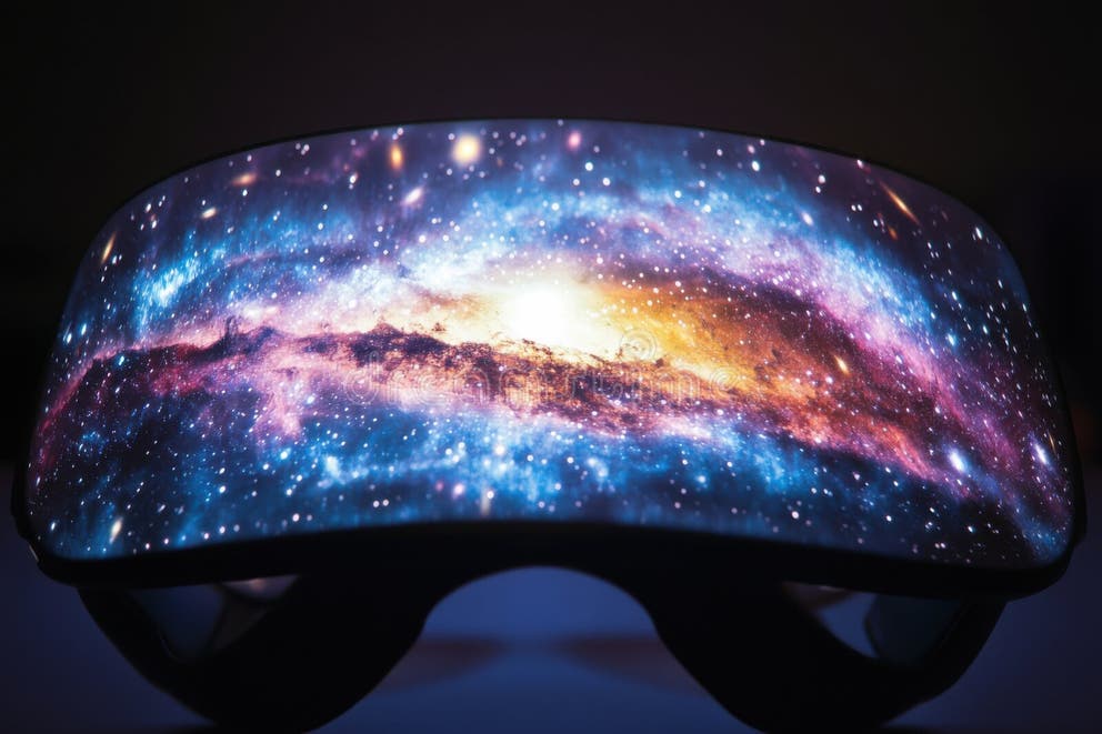 Captivating Cosmic Visuals Displayed on an Immersive Headset during a ...