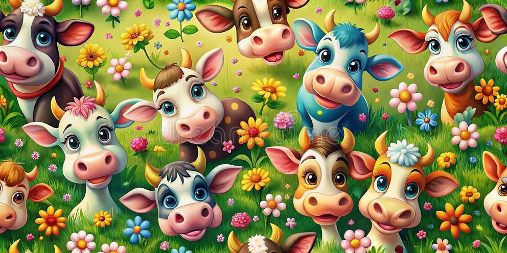 Charming Cow Print Wallpaper a Delightful Repeating Pattern of Adorable ...