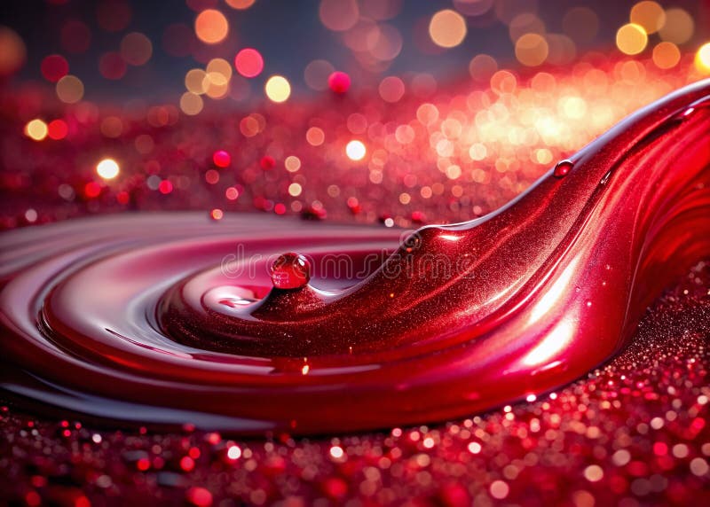 Captivating Crimson Liquid with Sparkling Sheen a Stunning Visual for ...