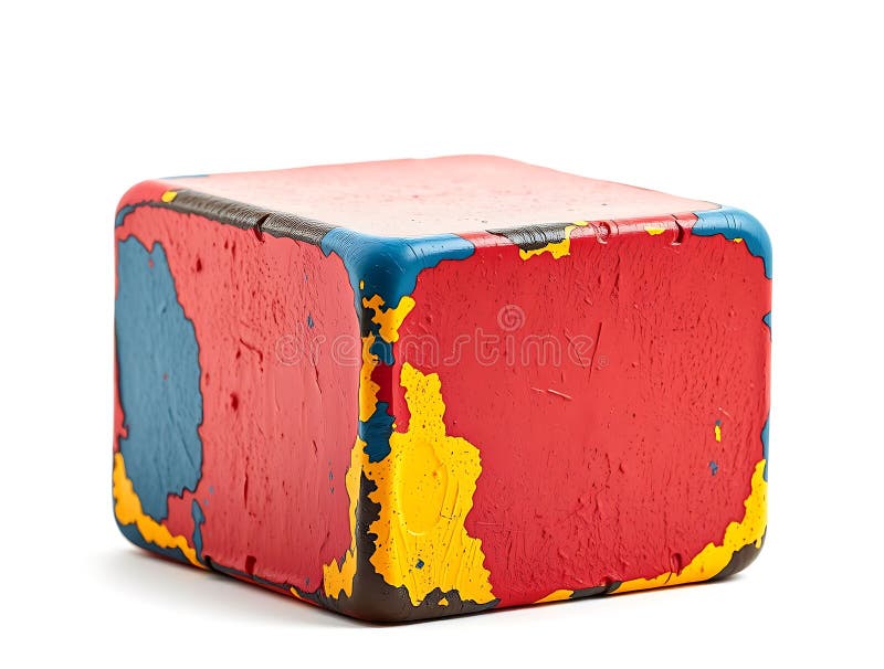 Abstract Red Cube: Vibrant Splashes of Color and Texture Stock ...