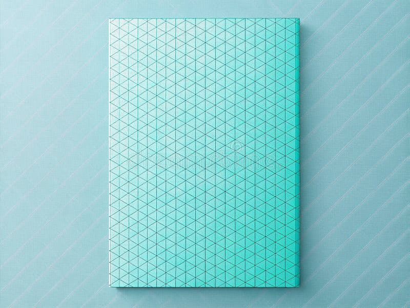 A4 Vertical Isometric Grid Template in Vibrant Cyan Ideal for Design ...