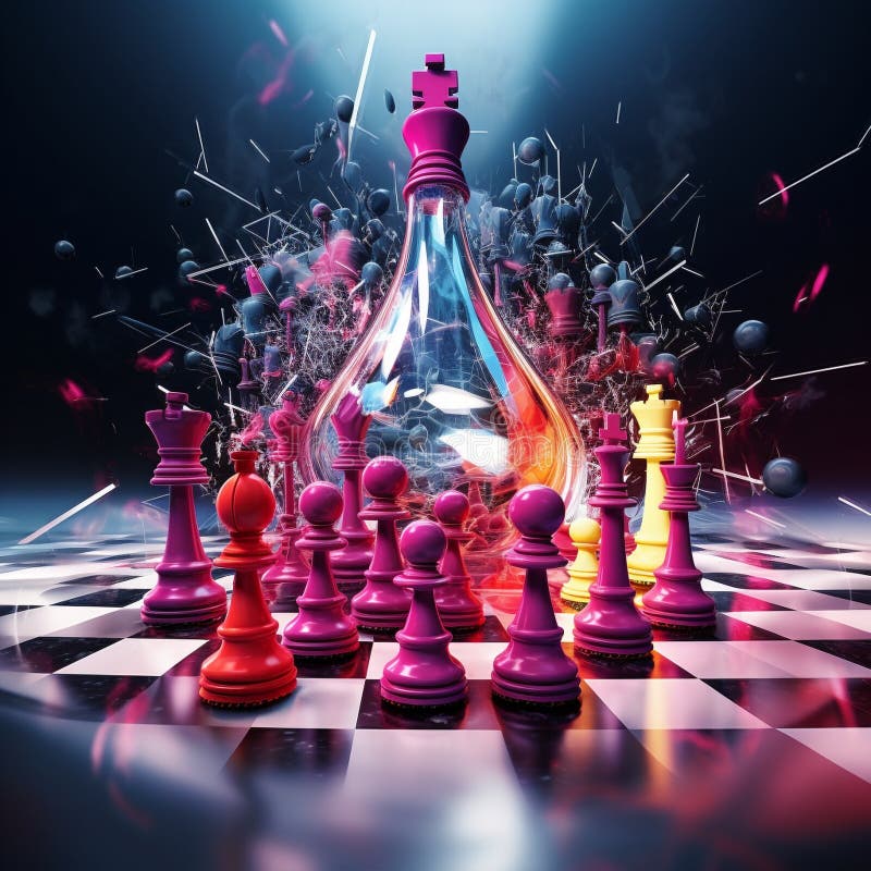 Captivating 3D Abstract Rendering of an Abstract Strategy Game Stock ...