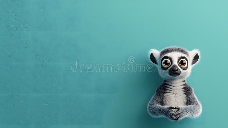 A Captivating 3D Animation Featuring an Adorable Lemur in Soft Pastel ...