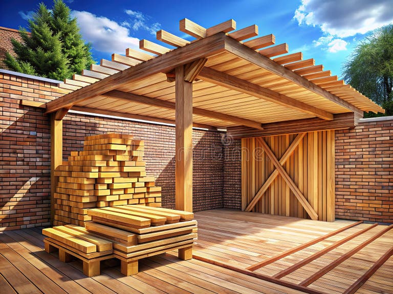 Rustic Timber Frame Cabin Design with Brick and Tile Accents a 3D ...