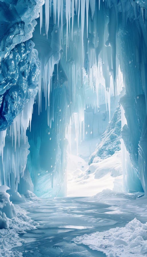 Captivating 3d Artwork of an Ice Cave with Surreal Structures and ...