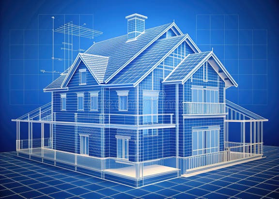 A Stunning 3D Architectural Blueprint Visualization of a Modern Mansion ...