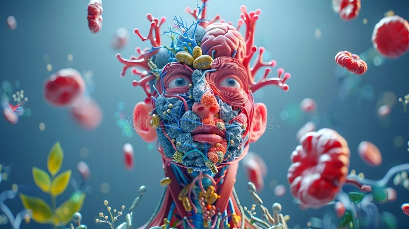 Captivating 3D Cartoon of the Intricate Endocrine System Stock ...