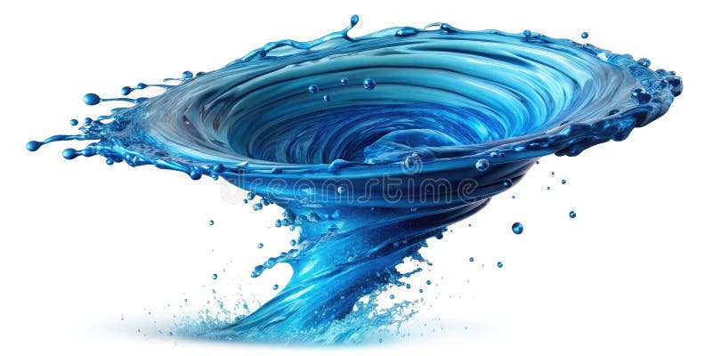 A Captivating 3D Digital Rendering of a Powerful Blue Water Tornado a ...
