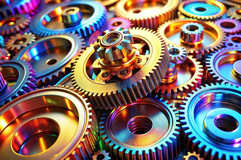 Dynamic 3D Gear Background a Vibrant Colorful and Detailed Artistic ...