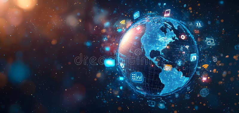 Captivating 3D Globe Surrounded by Vibrant Search Engine Icons ...
