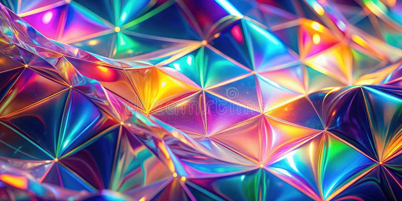 Captivating 3D Holographic Pattern a Vibrant Display of Dynamic Light ...