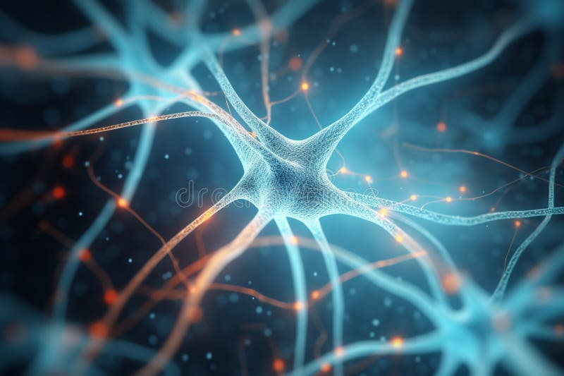 3D Illustration of Neuron Cell, Brain Cell, Neurons, Nervous System ...