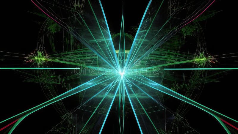 This Captivating 3D 4K Design Features Radiant Beams of Green and Blue ...