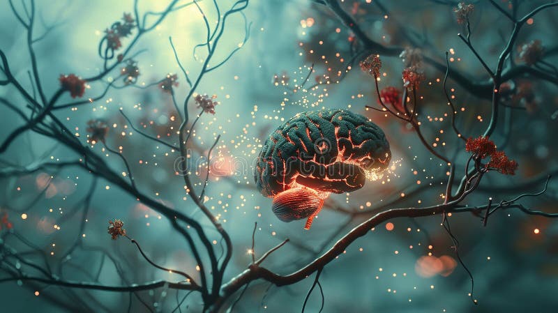 A Captivating 3D Model of a Brain with New Neurons Forming Representing ...