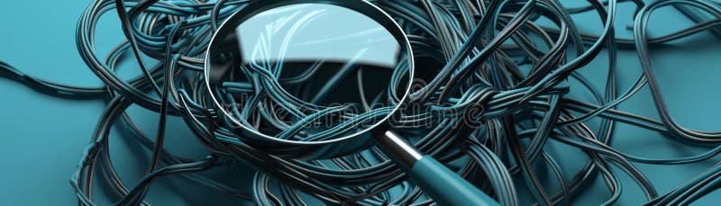 A Captivating 3D Model of a Magnifying Glass Examining a Tangled Mess ...