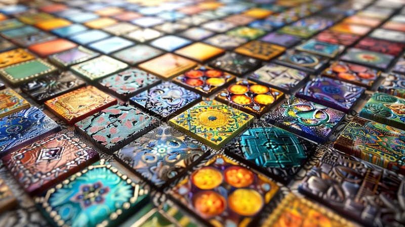 A Captivating 3D Model of a Mosaic Made of Colorful Tiles with ...