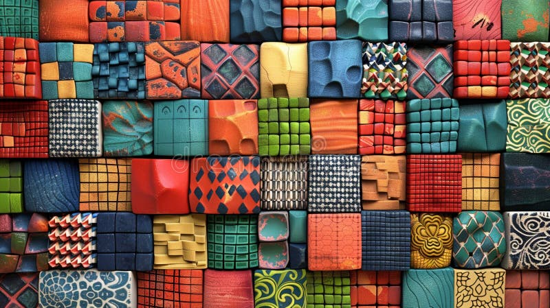 A Captivating 3D Model of a Mosaic Made of Colorful Tiles with ...