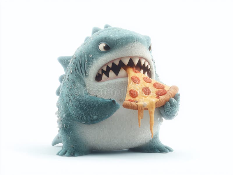 Adorable 3D Goblin Shark Chibi Character Front View Cartoon Style ...