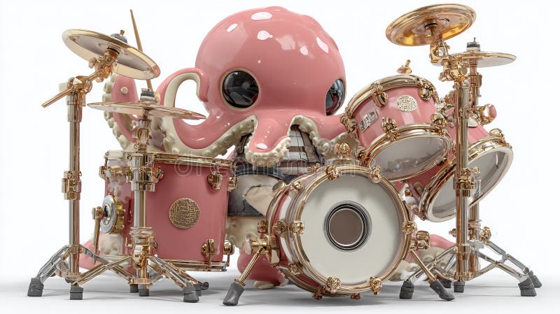 Adorable 3D Octopus Character in Chibi Cartoon Style Front View Ready ...
