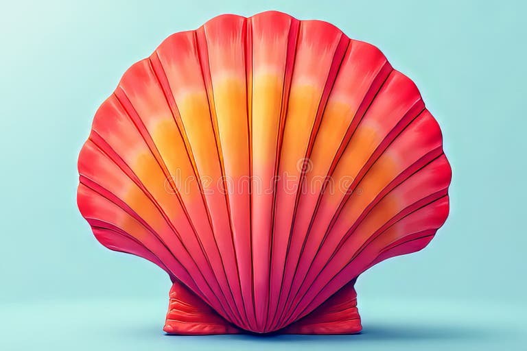 A Stunning 3D Rendered Gradient Seashell a Vibrant Accent Piece for a ...
