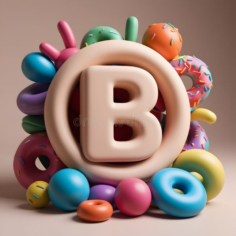 3D Clay Letter B Render a Playful and Artistic Sculpting Stock ...
