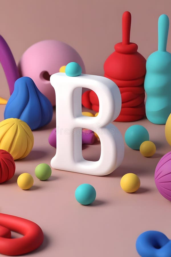 3D Clay Letter B Render a Playful and Artistic Sculpting Stock ...