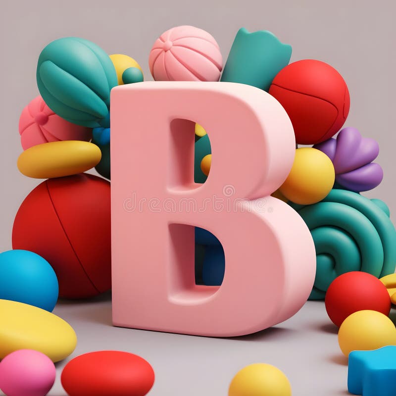 3D Clay Letter B Render a Playful and Artistic Sculpting Stock ...
