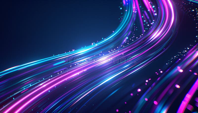 Futuristic Neon Flow in Abstract Motion Stock Illustration ...