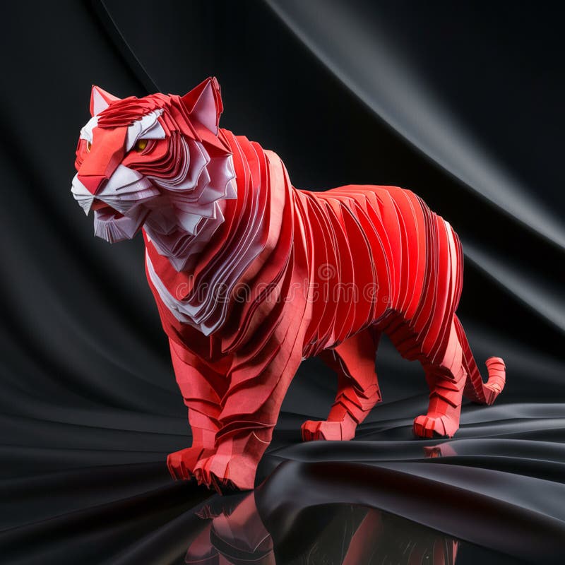 Tiger in Origami Layered Style Stock Illustration - Illustration of ...
