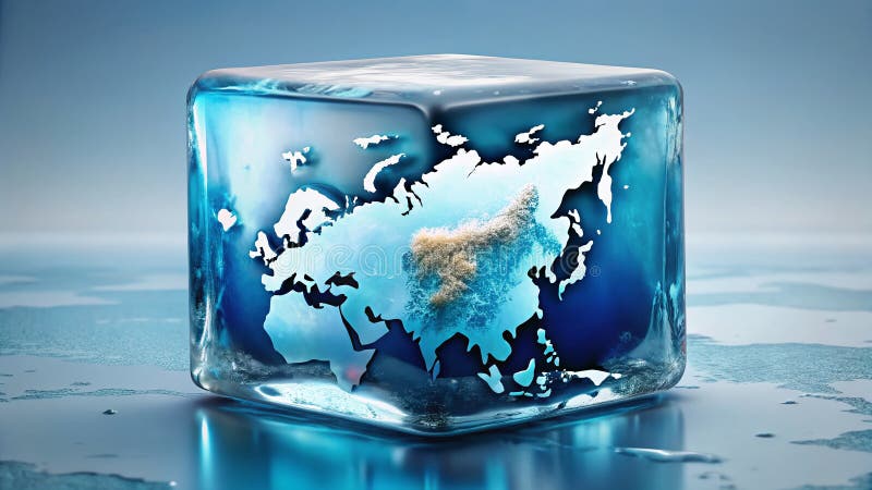 Chilling 3D Render of a Frozen Russian Map a Conceptual Exploration of ...