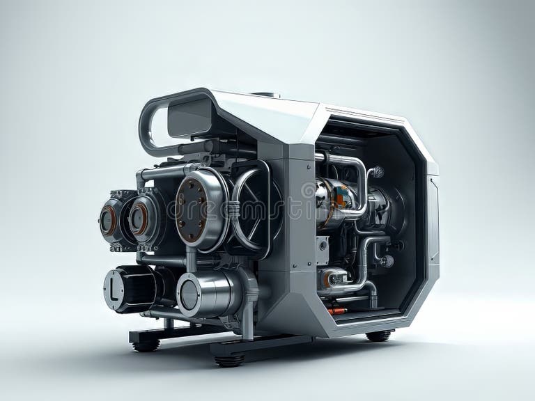 Sustainable Power a 3D Render of a Hydrogen Fuel Cell Engine Showcasing ...