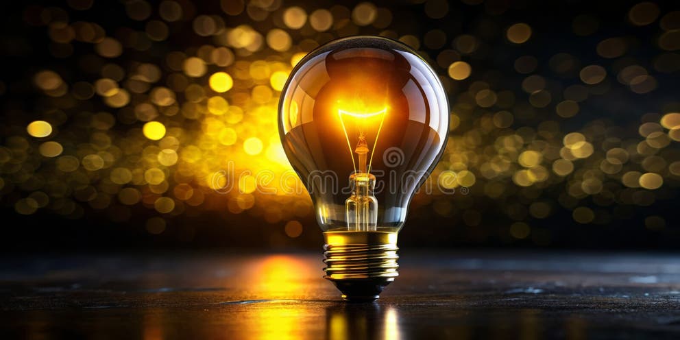 Dramatic 3D Render of a Yellow Light Bulb Silhouette a Study in ...