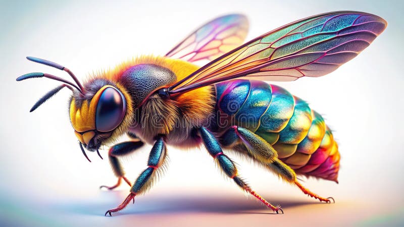 A Captivating 3D Render of a Unique Glowing Bee in Flight Stunning ...